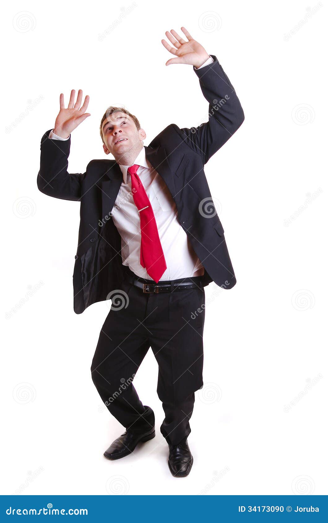 Scared businessman stock photo. Image of isolated, isolation - 34173090