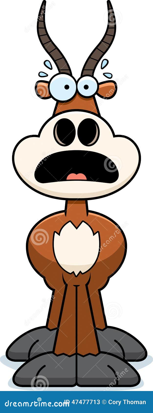 Scared Cartoon Antelope stock vector. Illustration of animal - 47477713