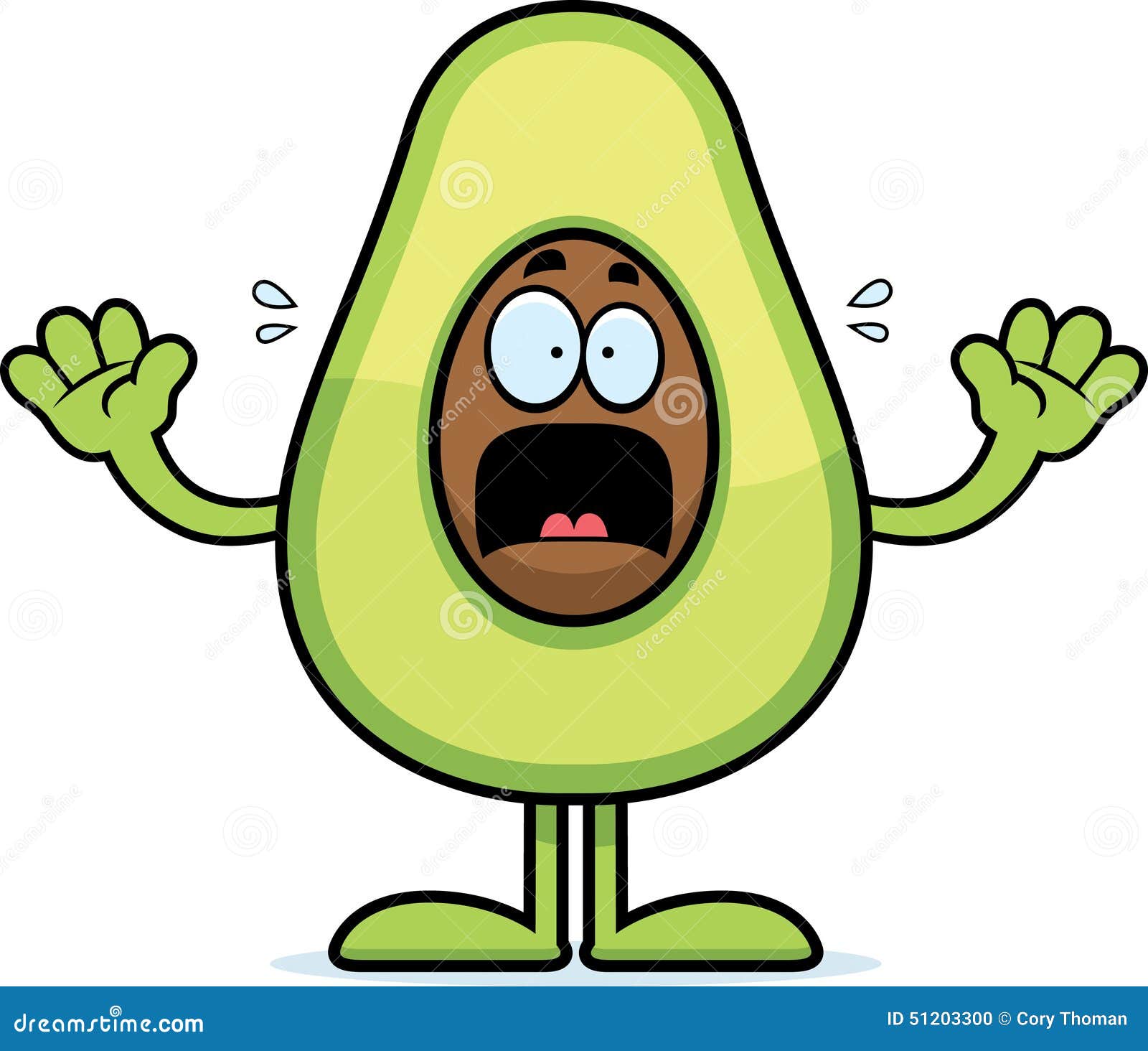 Scared Cartoon Avocado stock vector. Illustration of panic - 51203300