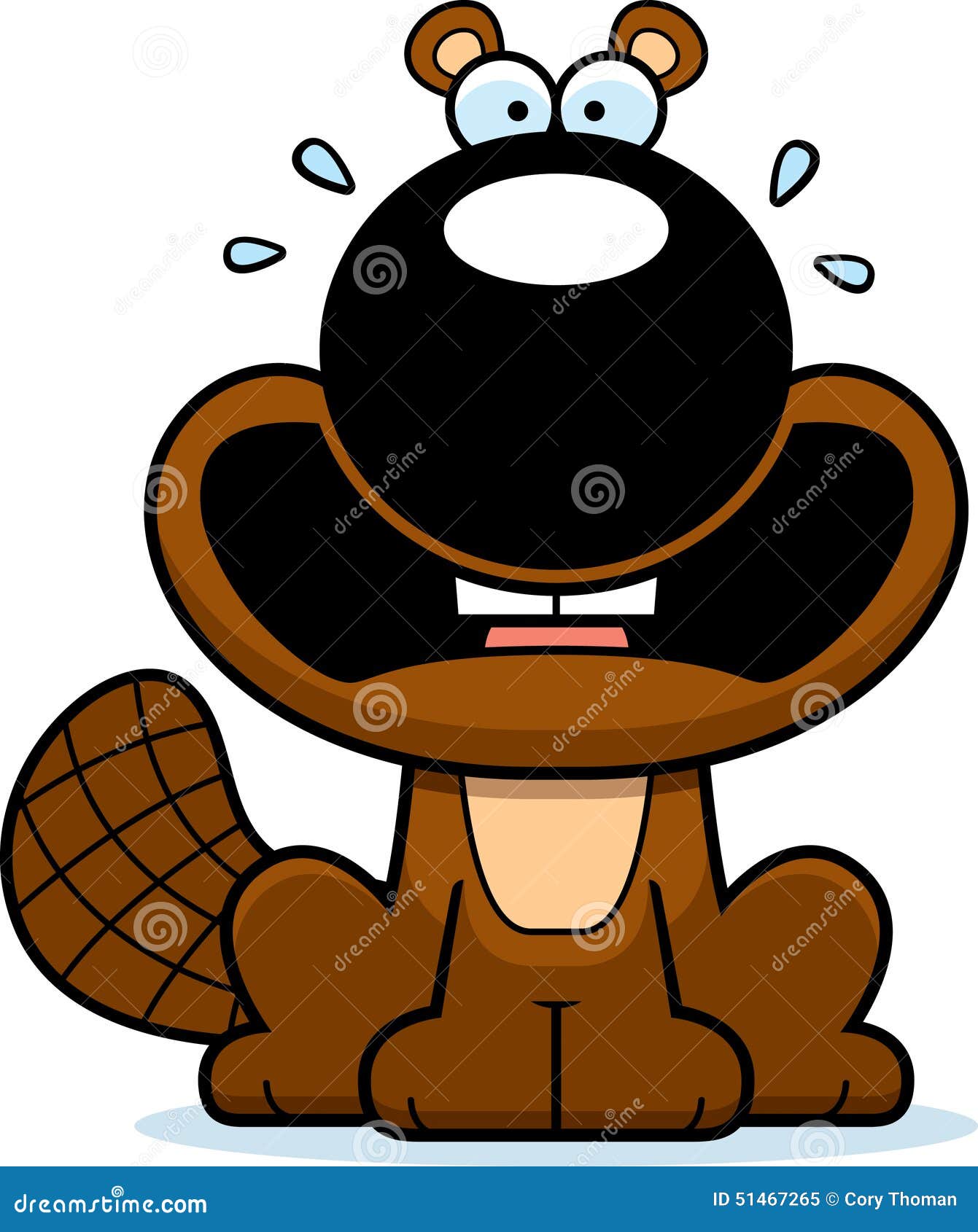 Scared Cartoon Beaver stock vector. Illustration of sweating - 51467265
