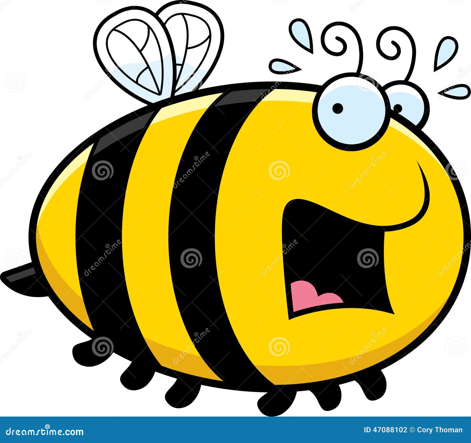 Scared Cartoon Bee stock vector. Illustration of bumblebee - 47088102