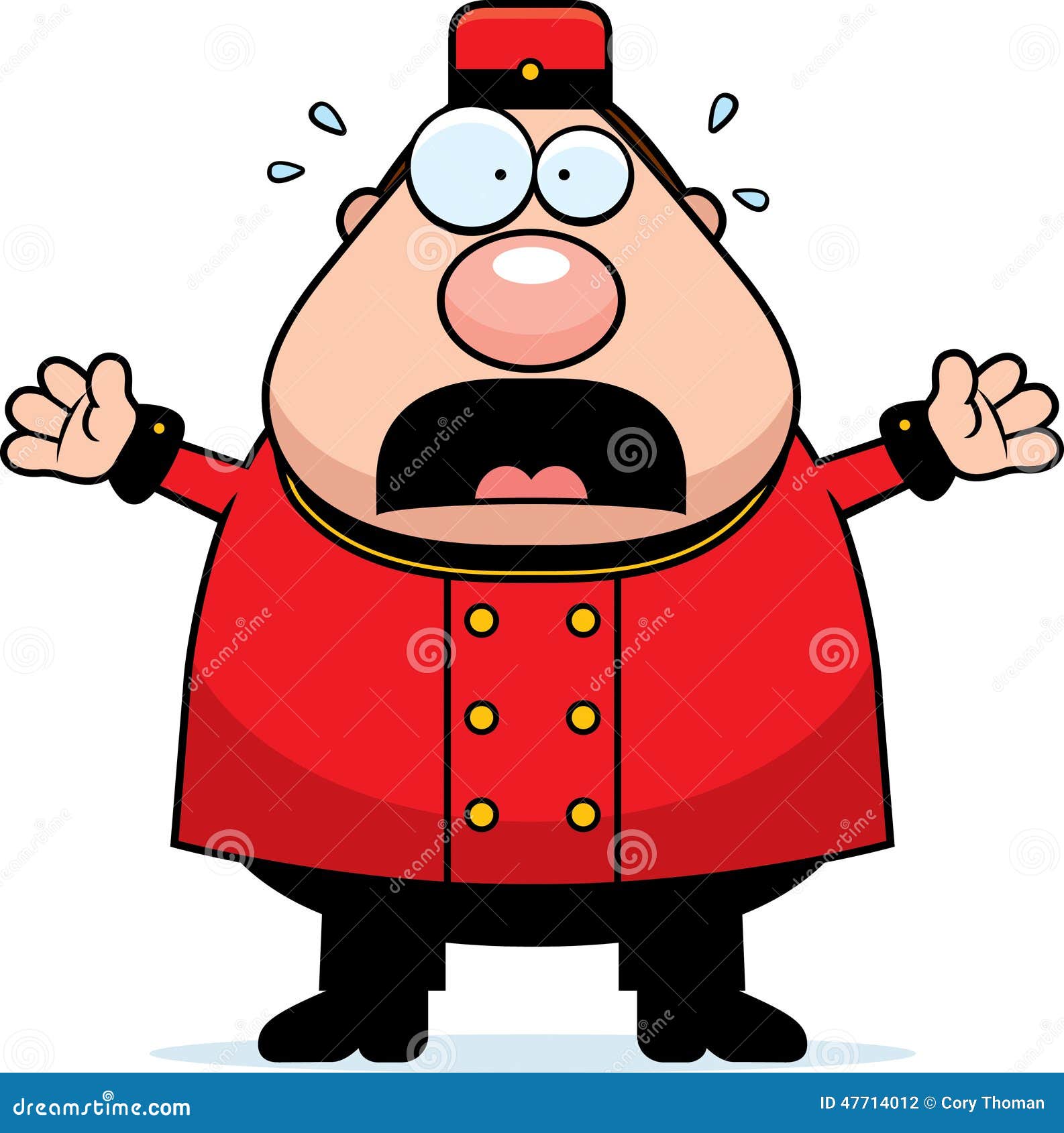Scared Cartoon Bellhop stock vector. Illustration of scared - 47714012