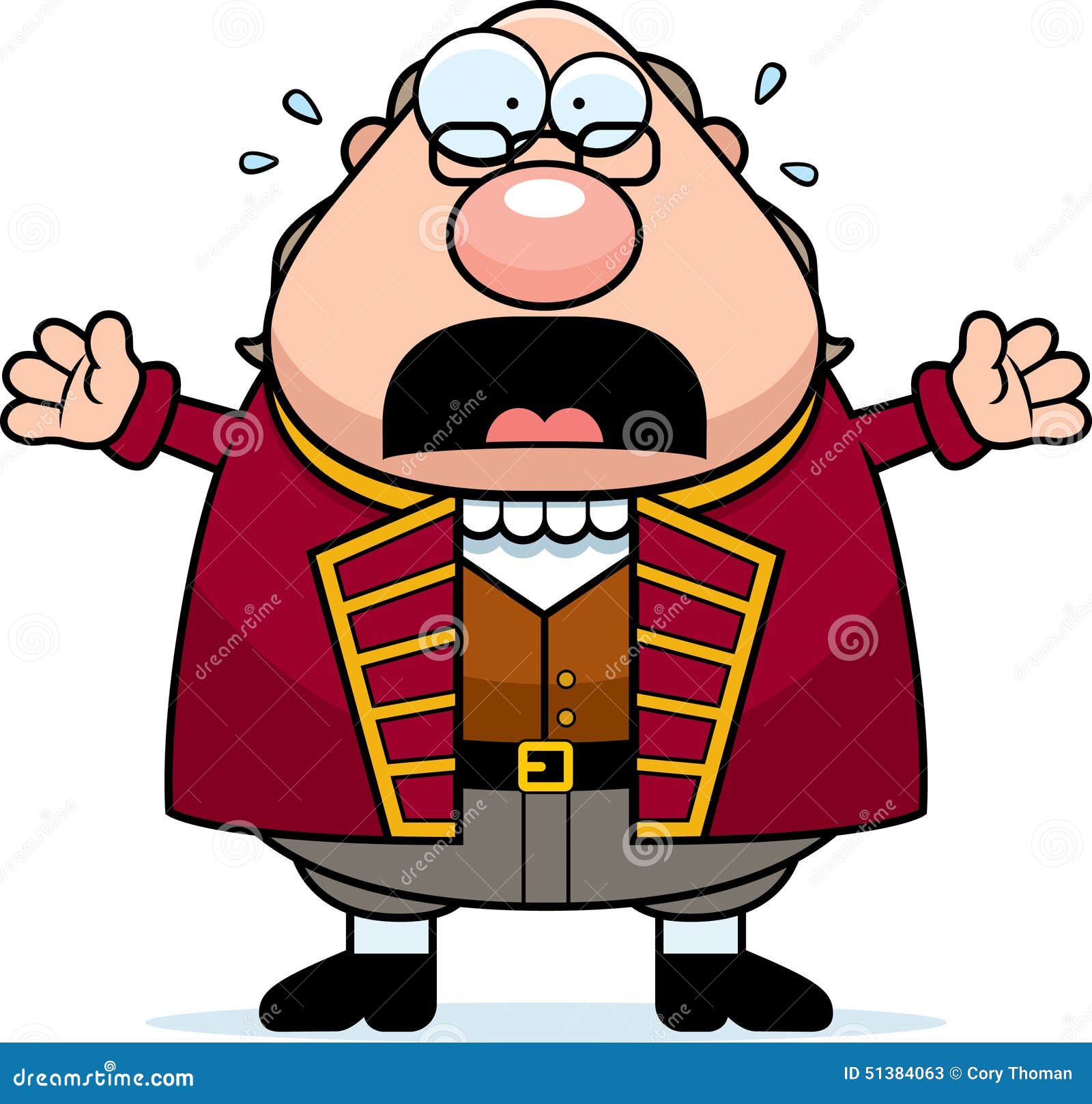 Scared Cartoon Ben Franklin Stock Vector - Illustration of colonial ...