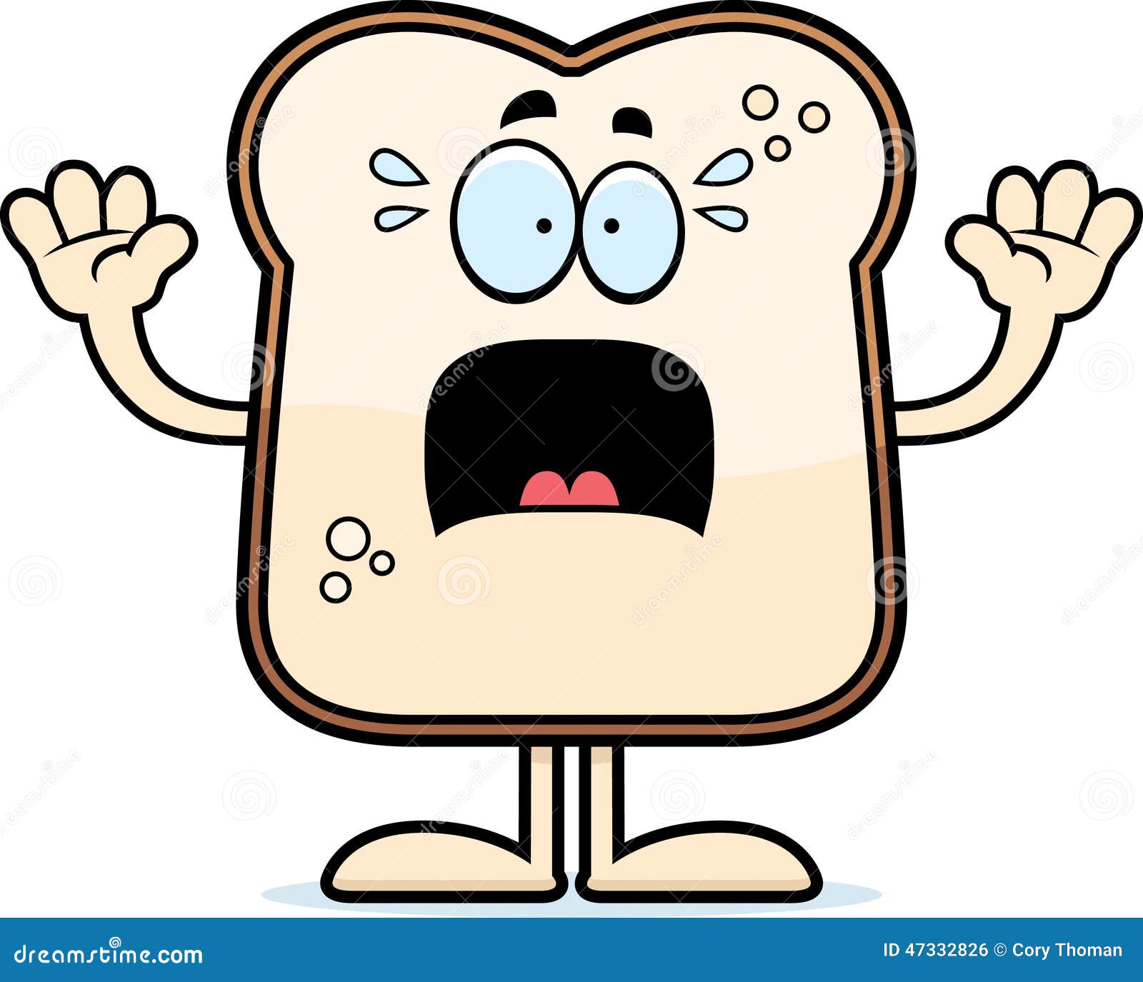 Scared Cartoon Bread stock vector. Illustration of slice - 47332826