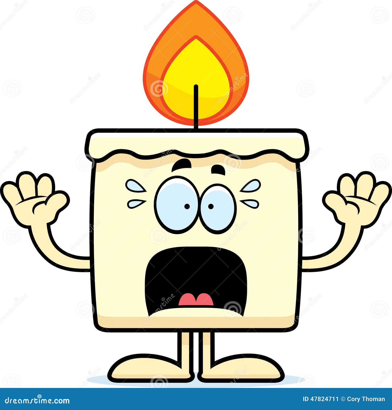 Scared Cartoon Candle stock vector. Illustration of panicking - 47824711