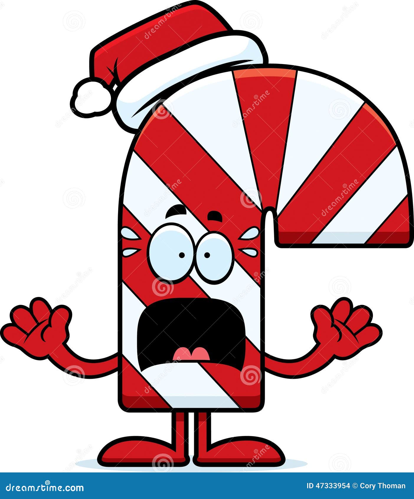 Scared Cartoon Candy Cane stock vector. Illustration of cane - 47333954