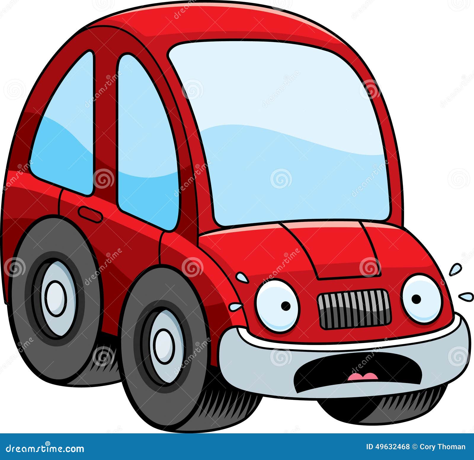 Scared Cartoon Car stock vector. Illustration of screaming - 49632468