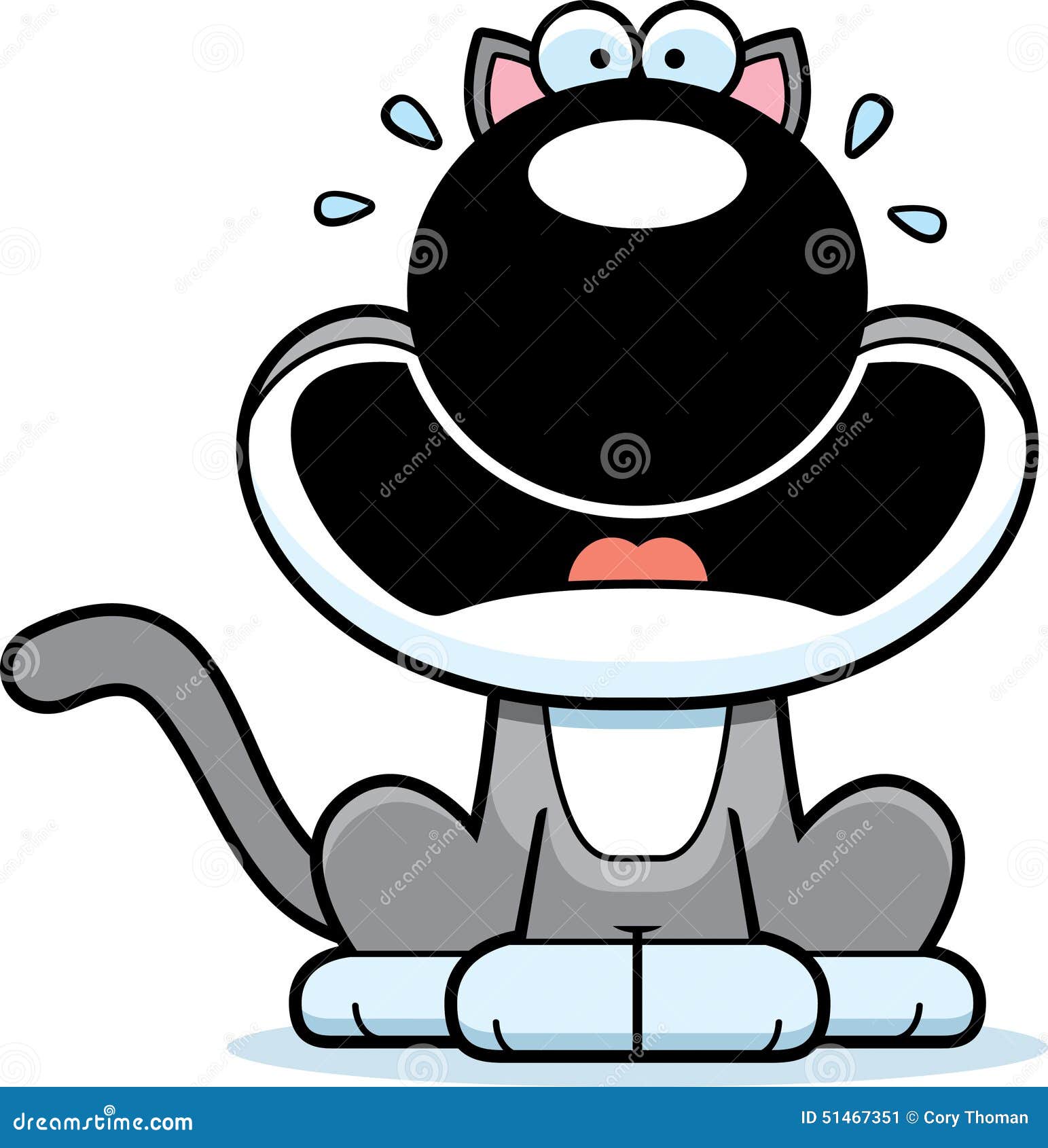 Scared Cartoon Cat stock vector. Illustration of panicking - 51467351