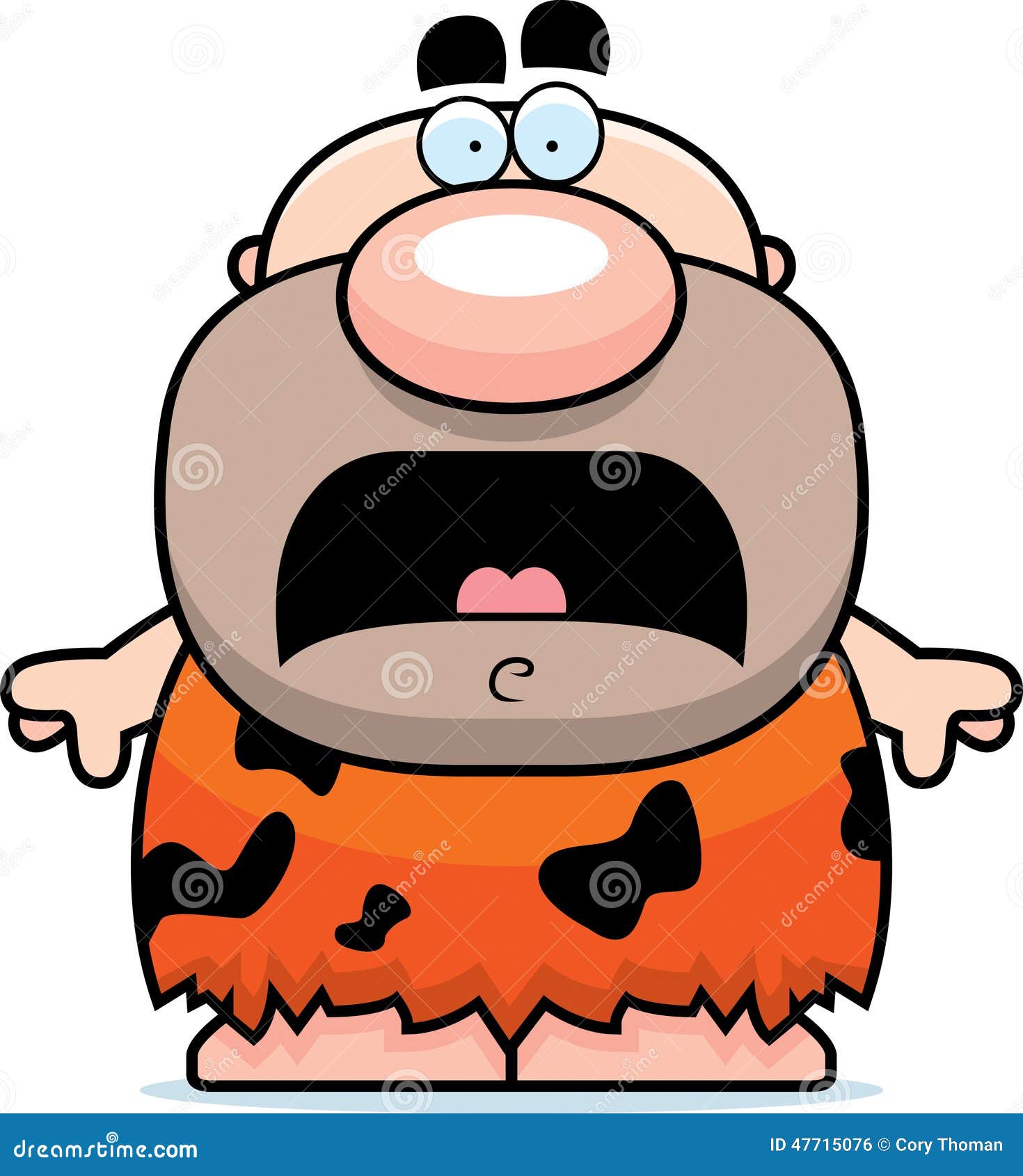 Scared Cartoon Caveman stock vector. Illustration of people - 47715076