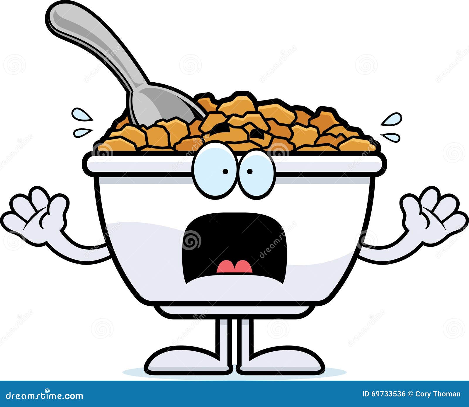 Scared Cartoon Cereal stock vector. Illustration of food - 69733536