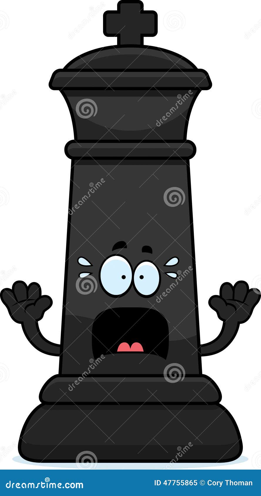 Scared Cartoon Chess King stock vector. Illustration of king - 47755865
