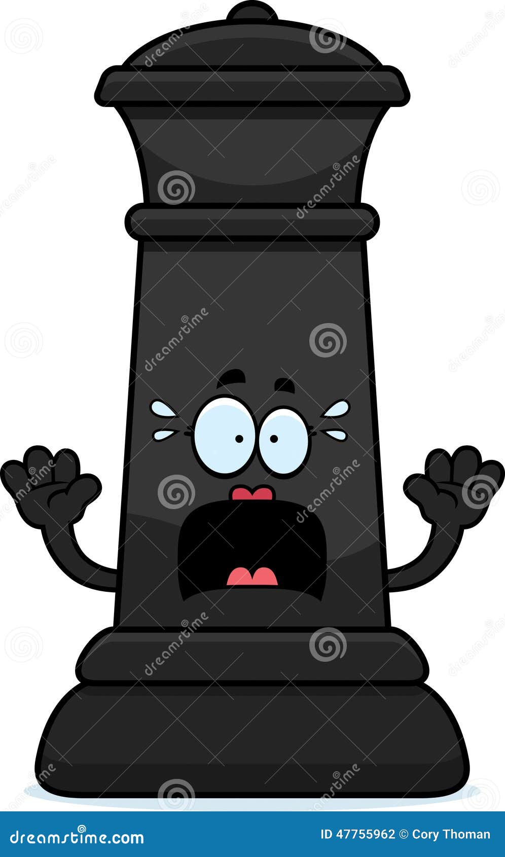 Scared Cartoon Chess Queen stock vector. Illustration of scared - 47755962