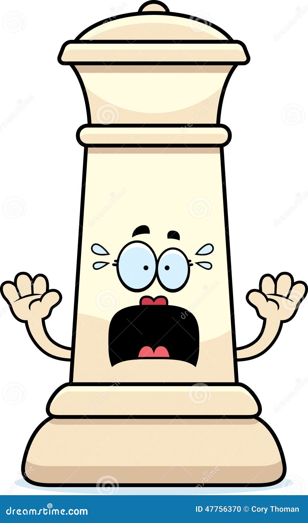 Scared Cartoon Chess Queen stock vector. Illustration of white - 47756370