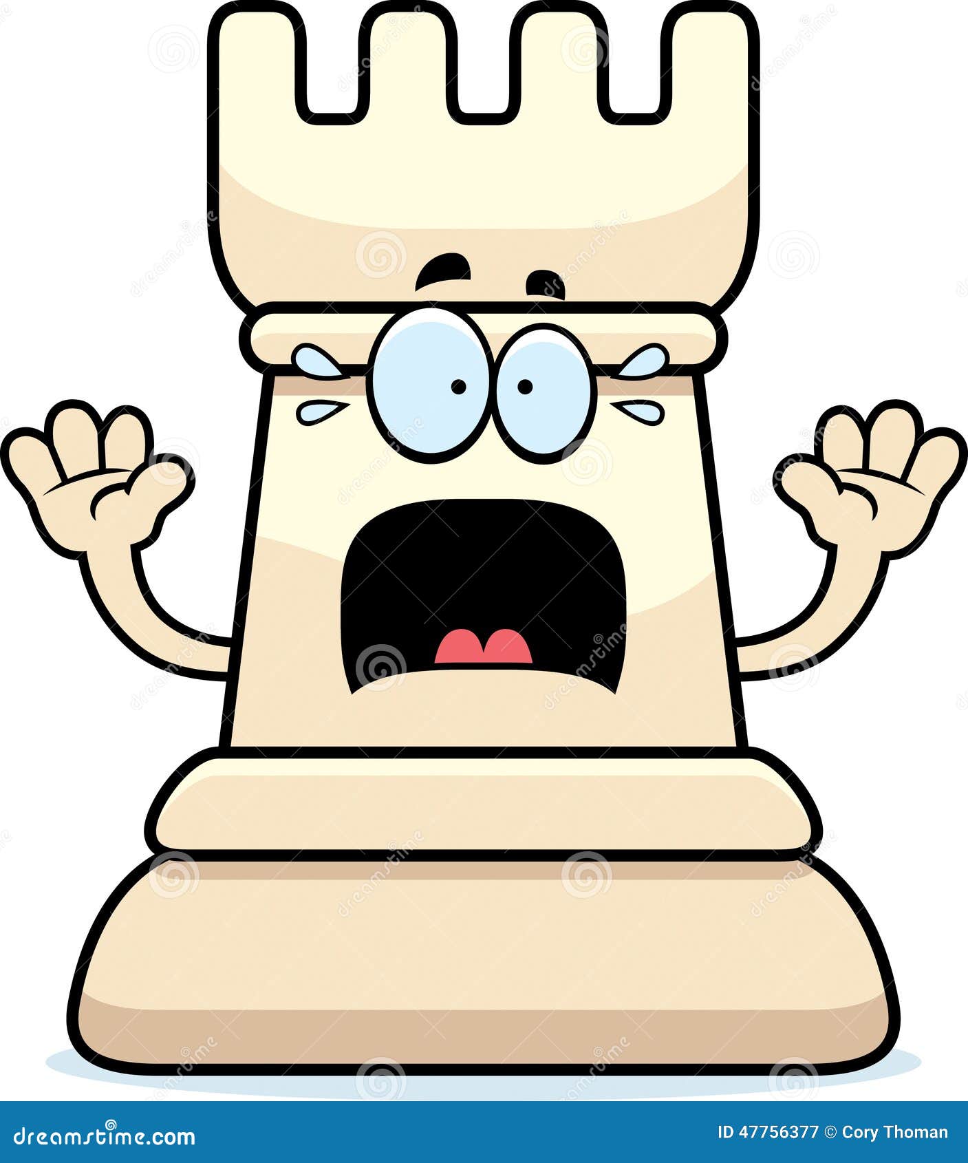 Scared Cartoon Chess Rook stock vector. Illustration of game - 47756377