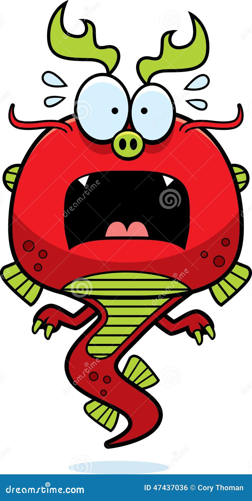 Scared Cartoon Chinese Dragon Stock Vector - Illustration of dragon ...