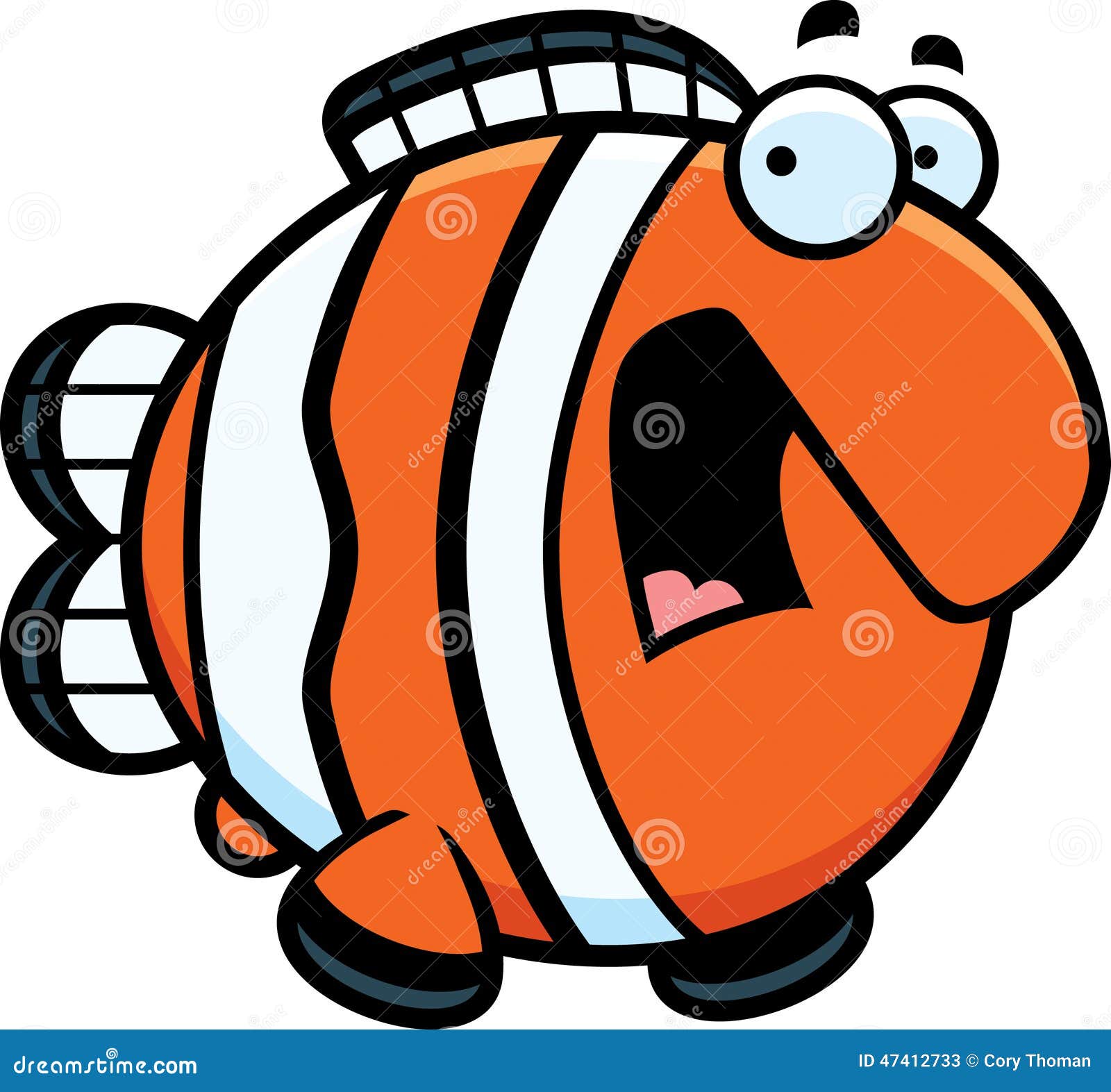 Scared Cartoon Clownfish stock vector. Illustration of cartoon - 47412733