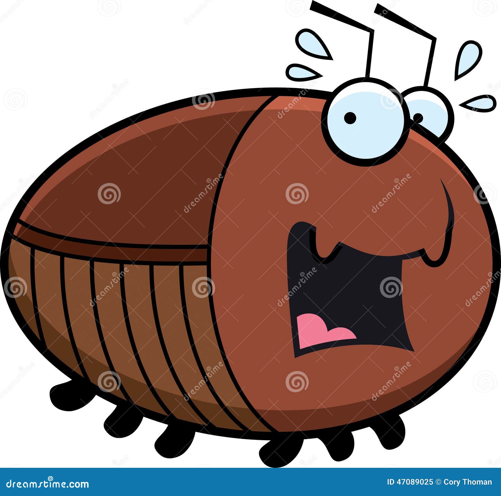 Scared Cartoon Cockroach stock vector. Illustration of roach - 47089025