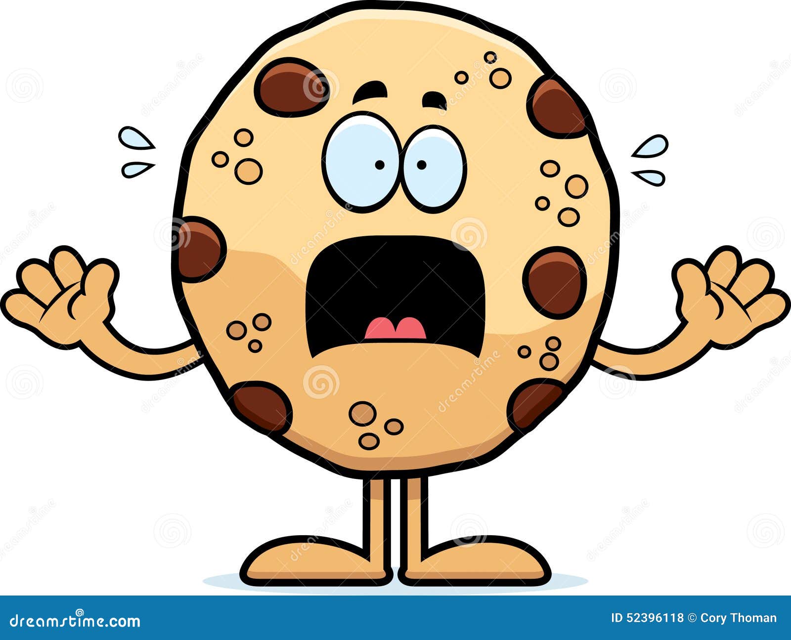 Scared Cartoon Cookie stock vector. Illustration of chip - 52396118
