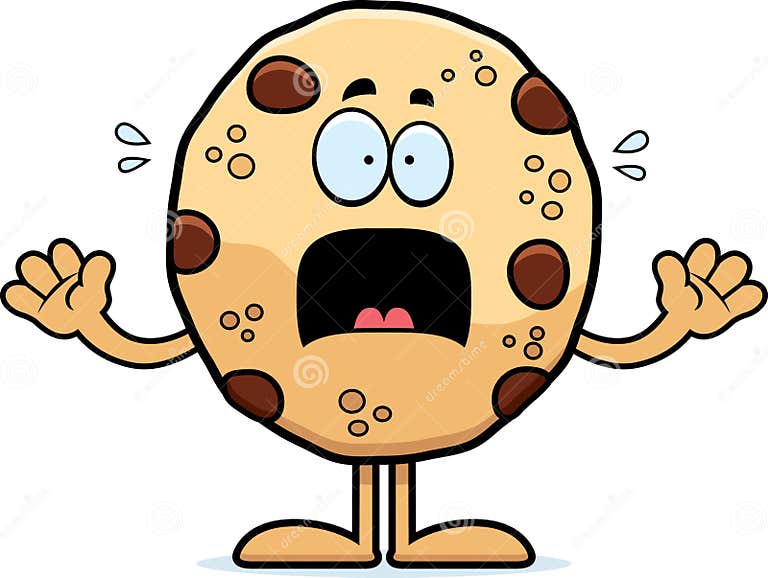 Scared Cartoon Cookie stock vector. Illustration of chip - 52396118