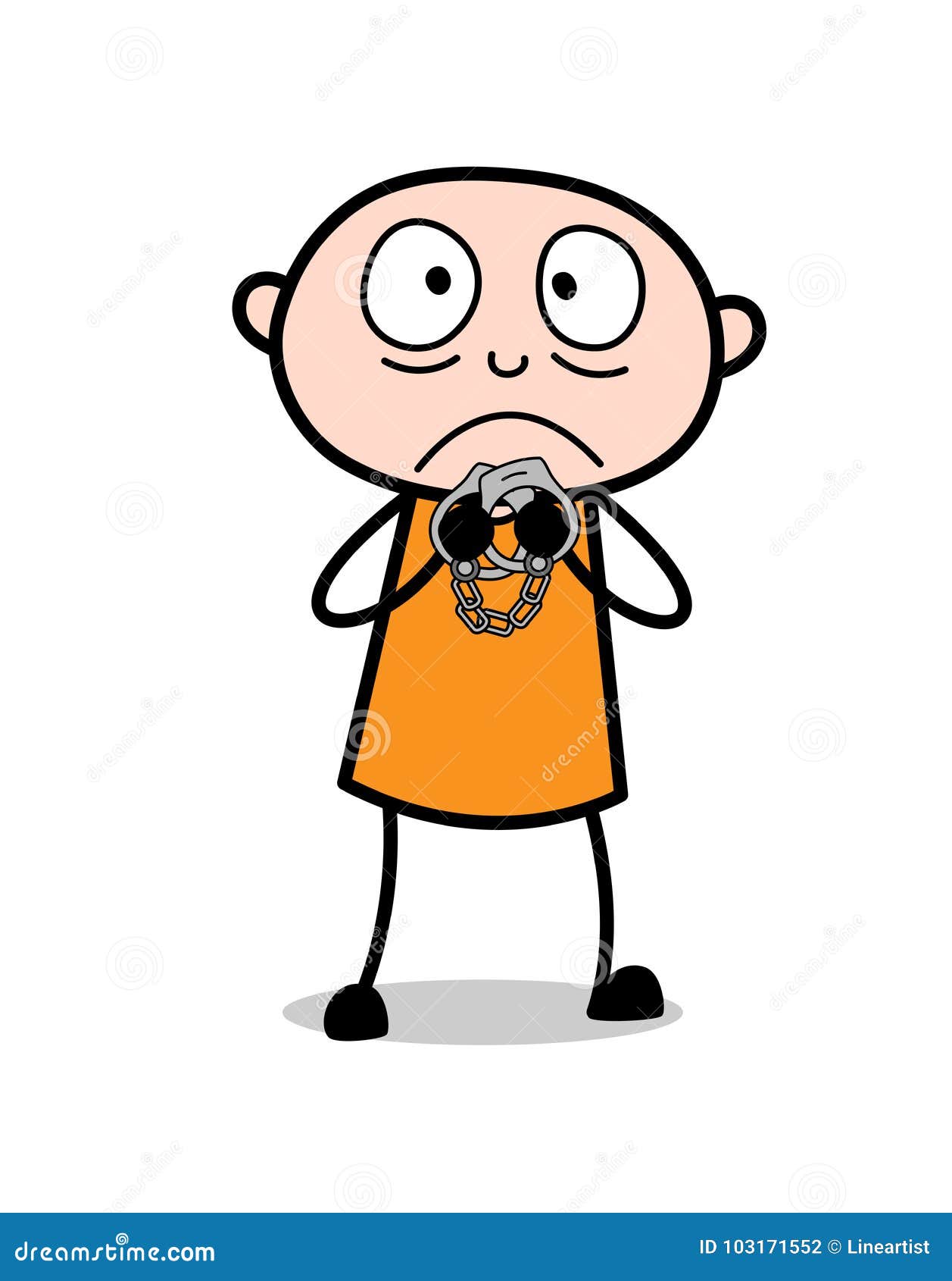 Scared Cartoon Criminal Face Expression Stock Illustration ...