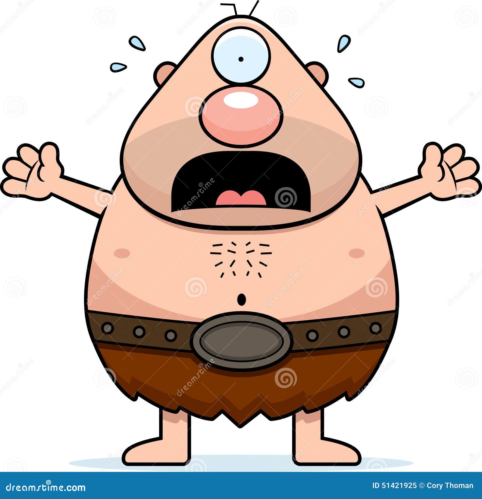Scared Cartoon Cyclops stock vector. Illustration of screaming - 51421925