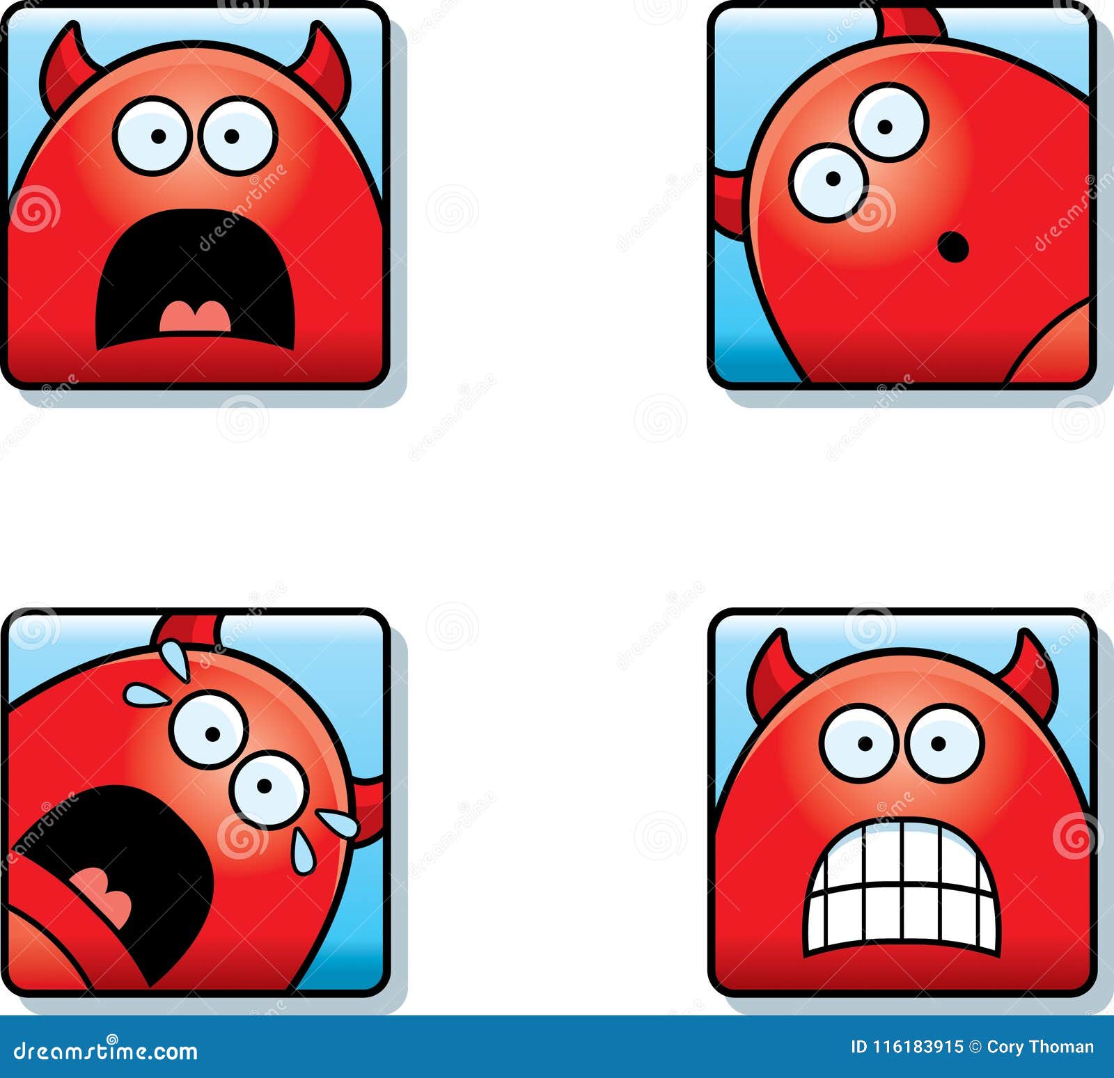Scared Cartoon Devil Icons stock vector. Illustration of surprised ...
