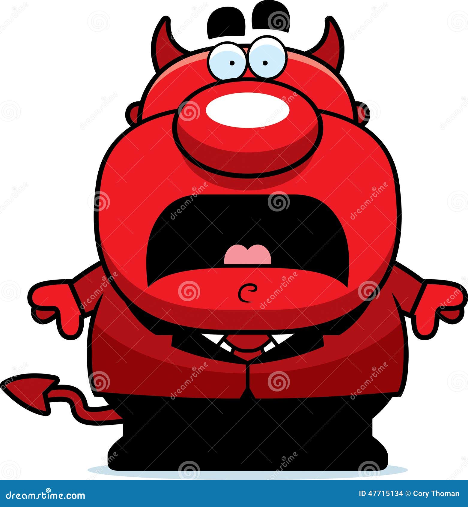 Scared Cartoon Devil stock vector. Illustration of clip - 47715134