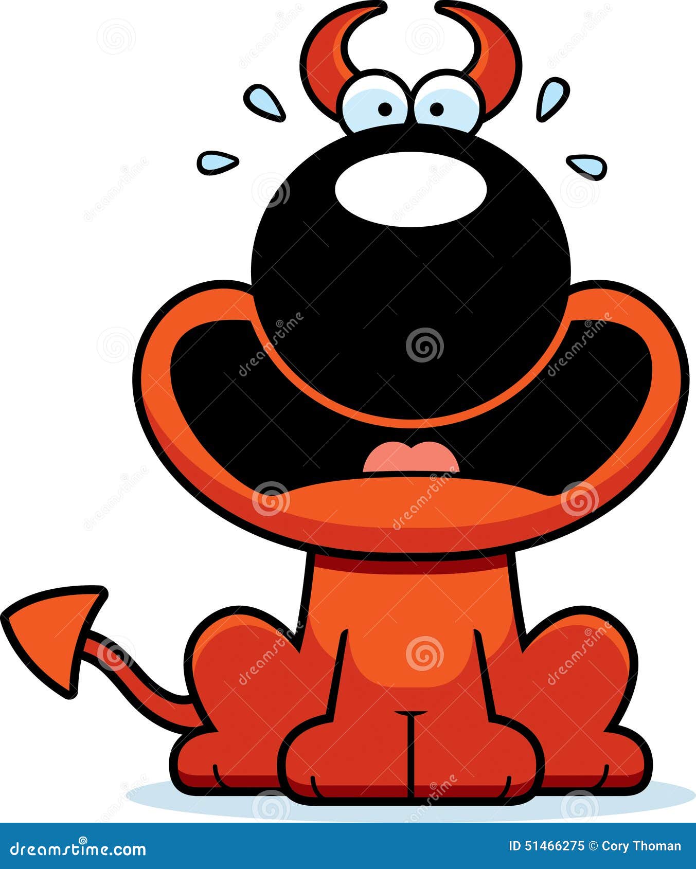 Scared Cartoon Devil stock vector. Illustration of monster - 51466275