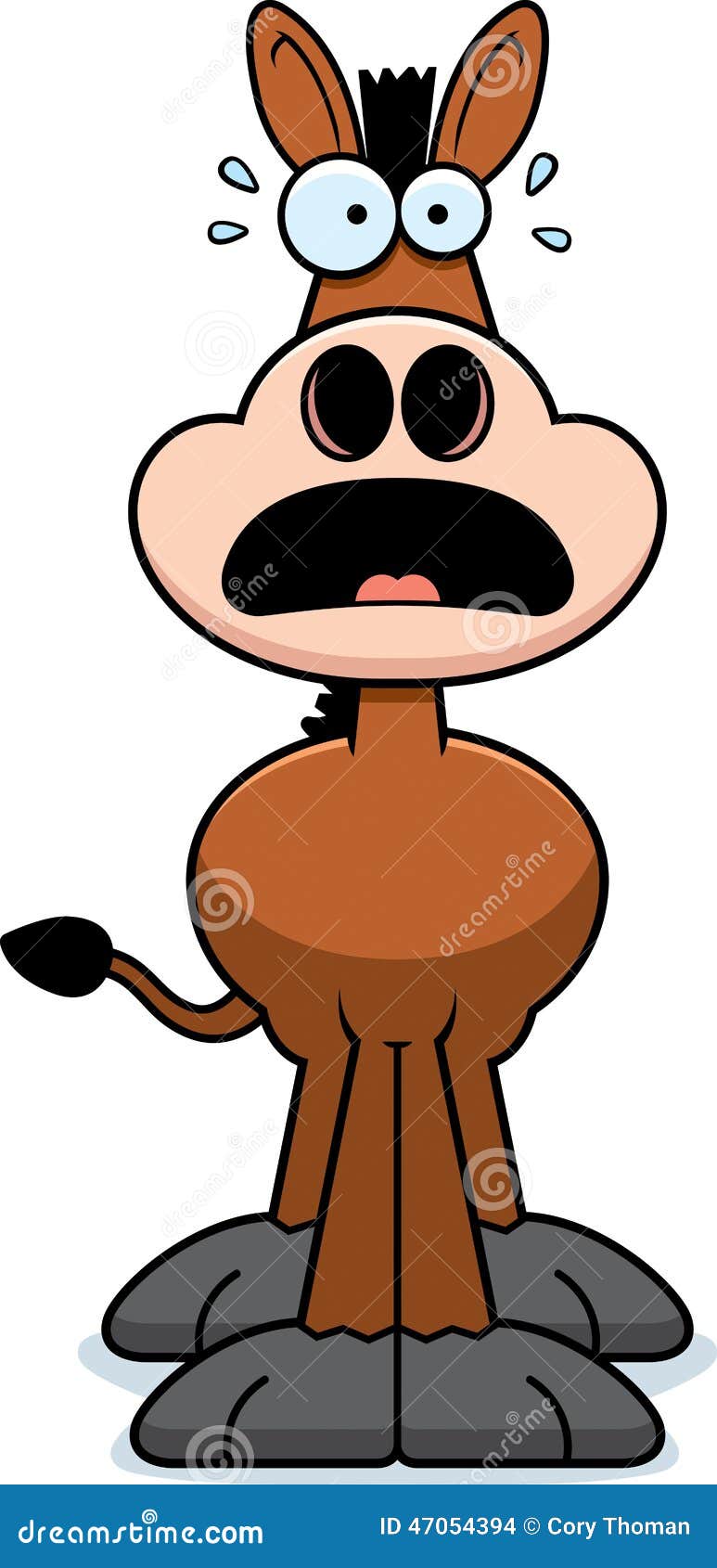 Scared Cartoon Donkey stock vector. Illustration of donkey - 47054394