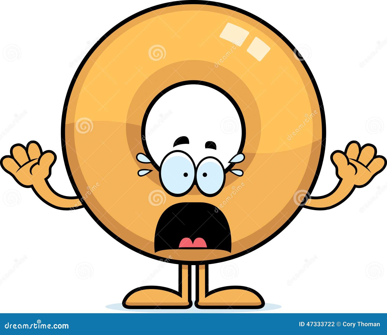 Scared Cartoon Doughnut stock vector. Illustration of panicking - 47333722