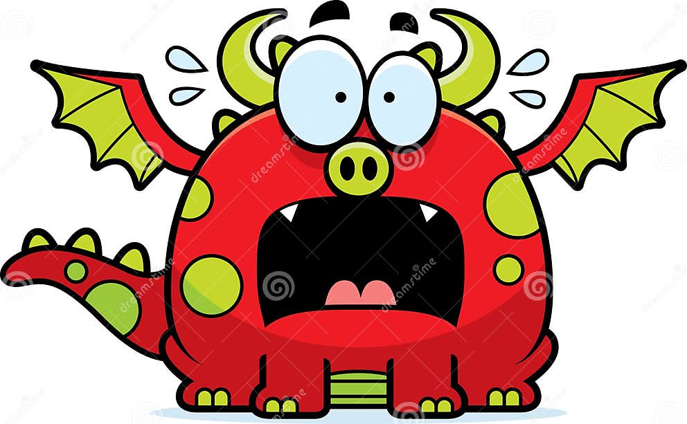Scared Cartoon Dragon stock vector. Illustration of tail - 47437237