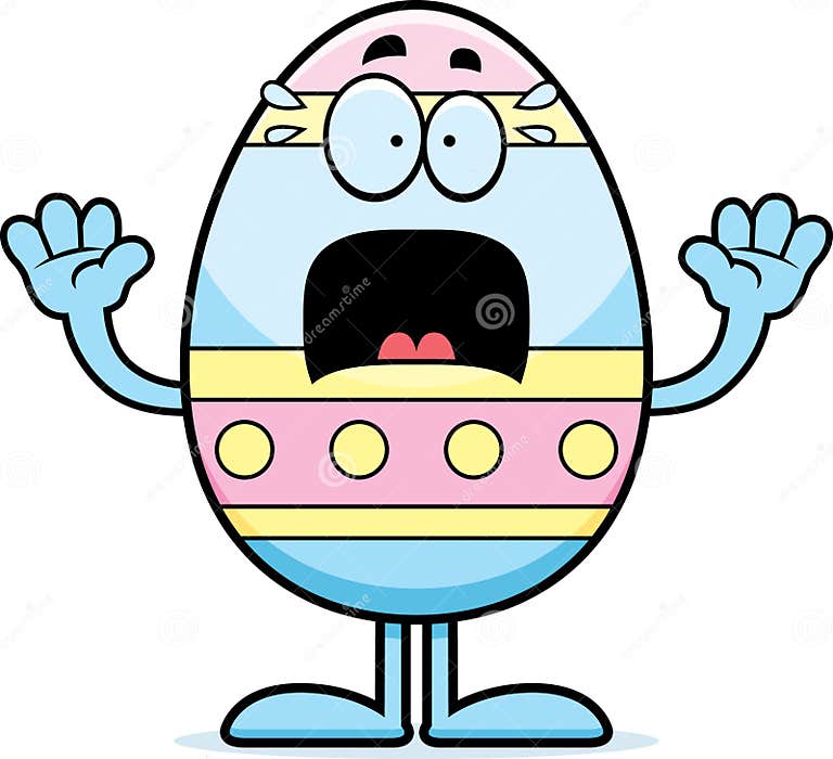 Scared Cartoon Easter Egg stock vector. Illustration of frightened ...