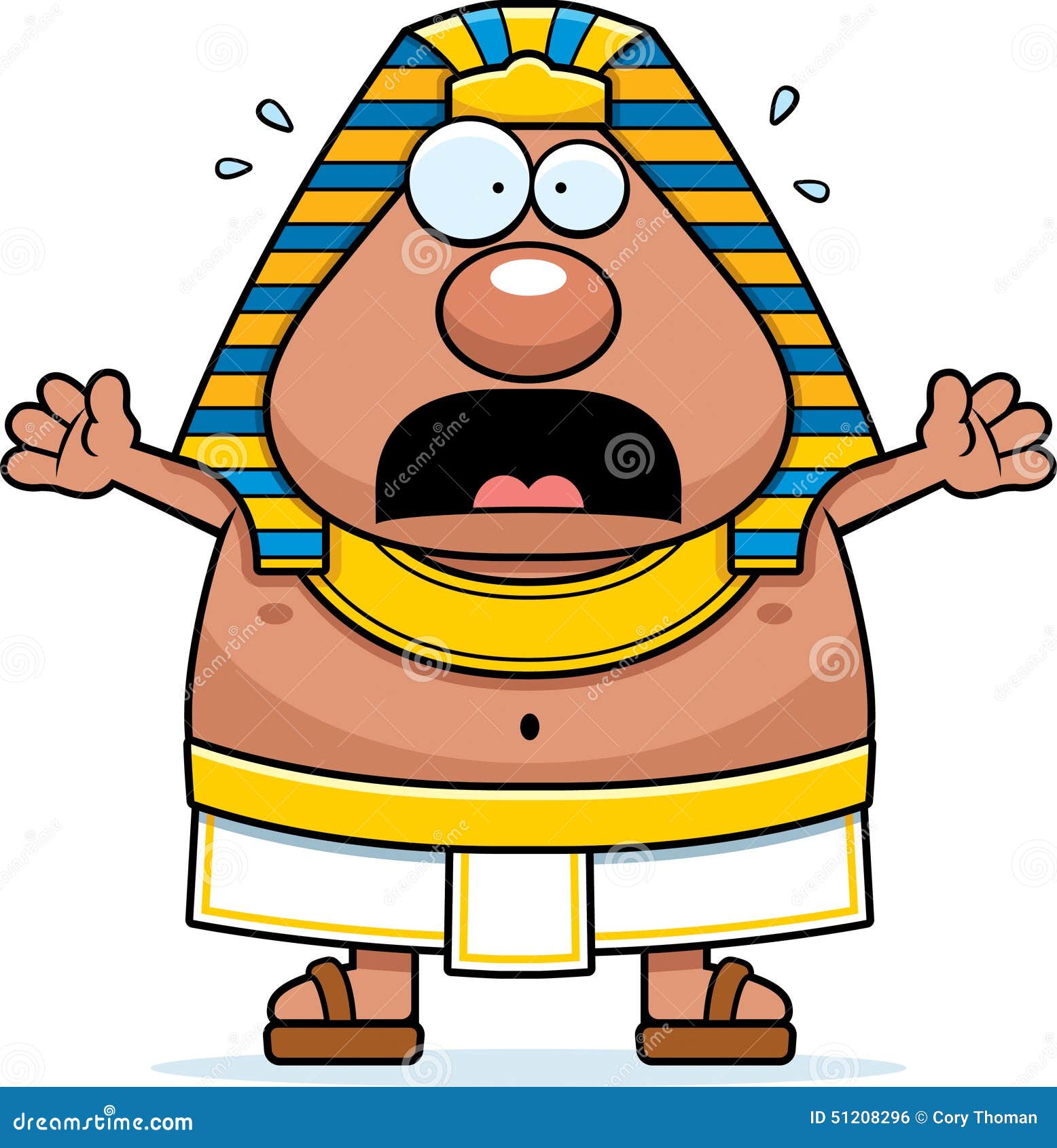 Scared Cartoon Egyptian Pharaoh Stock Vector - Illustration of ...