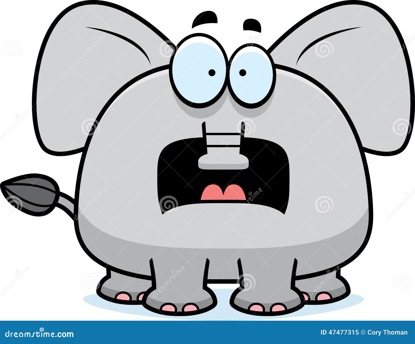 Scared Cartoon Elephant stock vector. Illustration of terror - 47477315