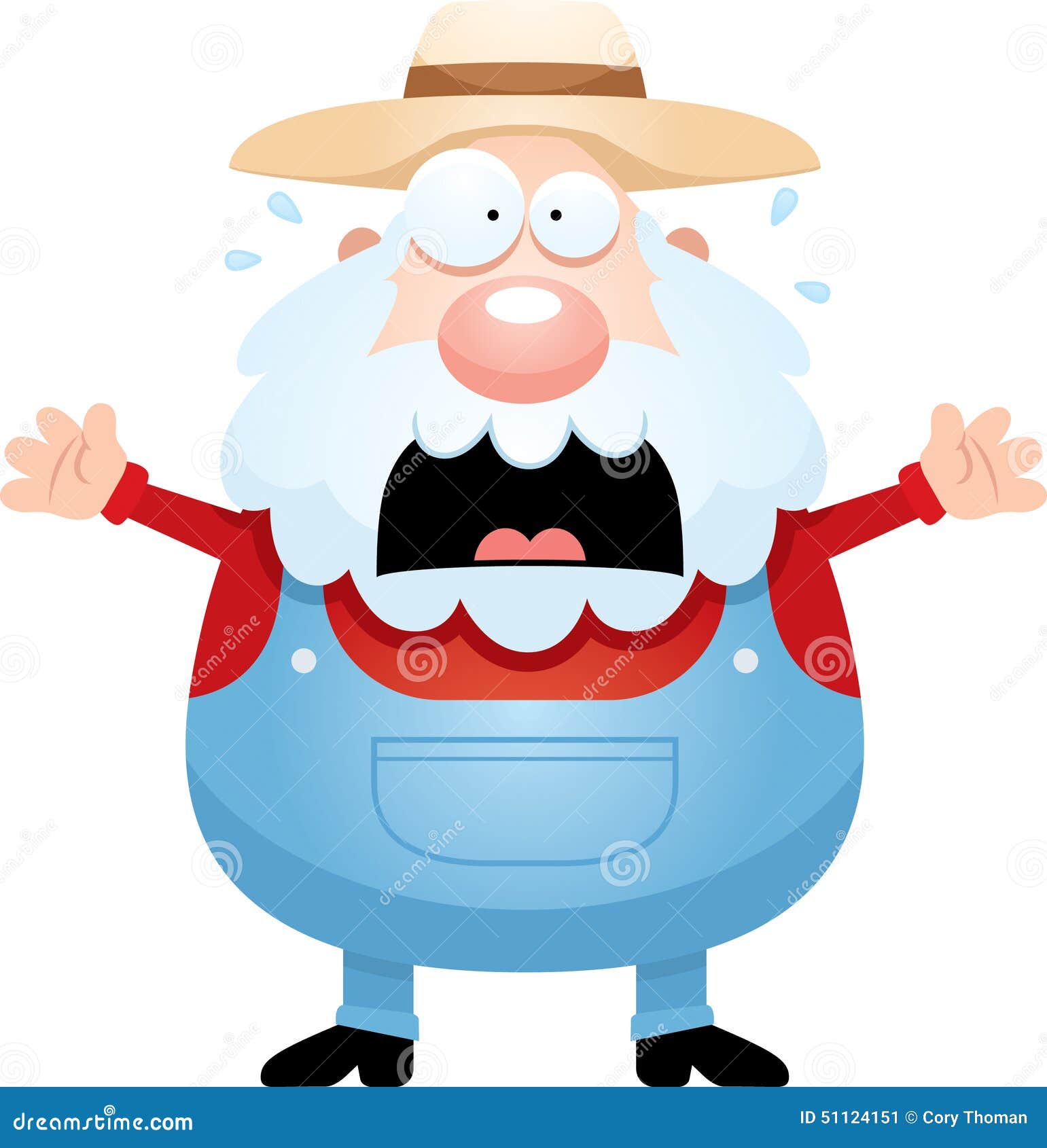 Scared Cartoon Farmer stock vector. Illustration of scared - 51124151