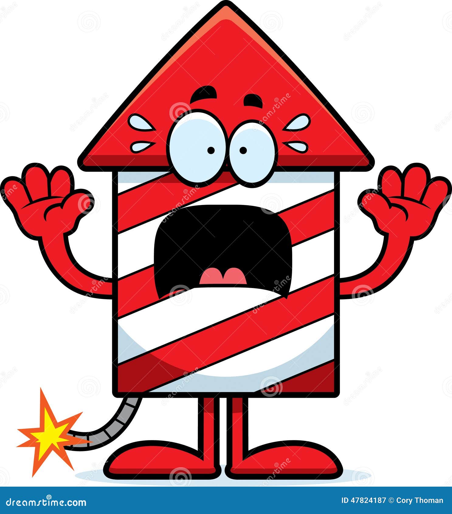 Scared Cartoon Firework stock vector. Illustration of firework - 47824187