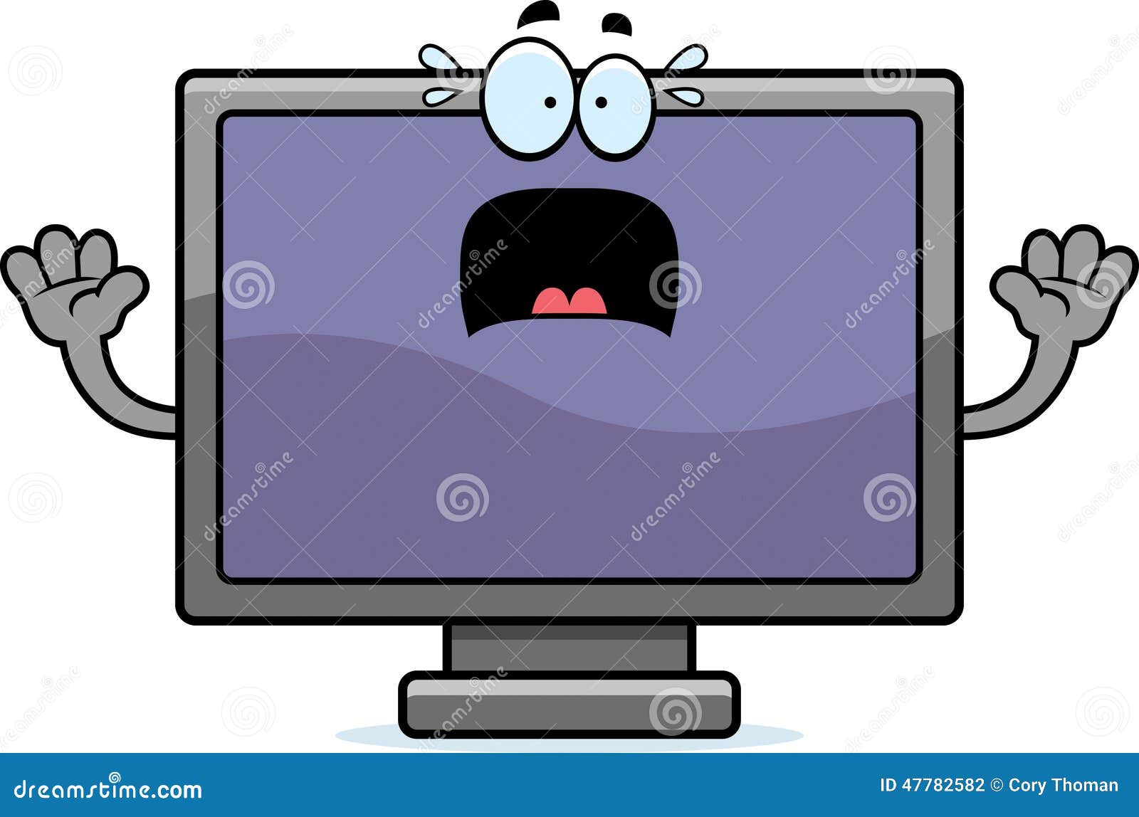 Scared Cartoon Flat Screen TV Stock Vector - Illustration of scared ...
