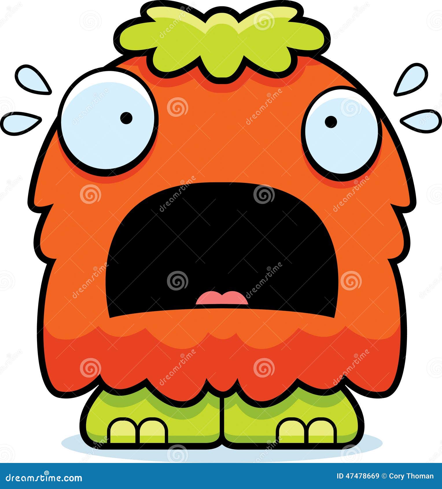 Scared Cartoon Fluffy Monster Stock Vector - Illustration of monster ...