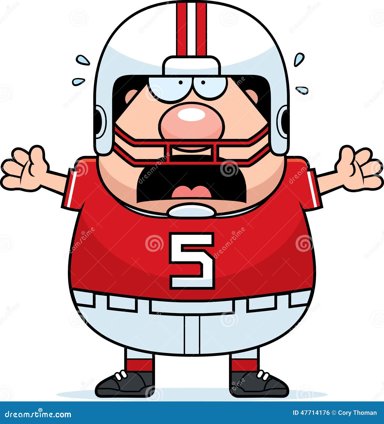 Scared Cartoon Football stock vector. Illustration of vector - 47714176