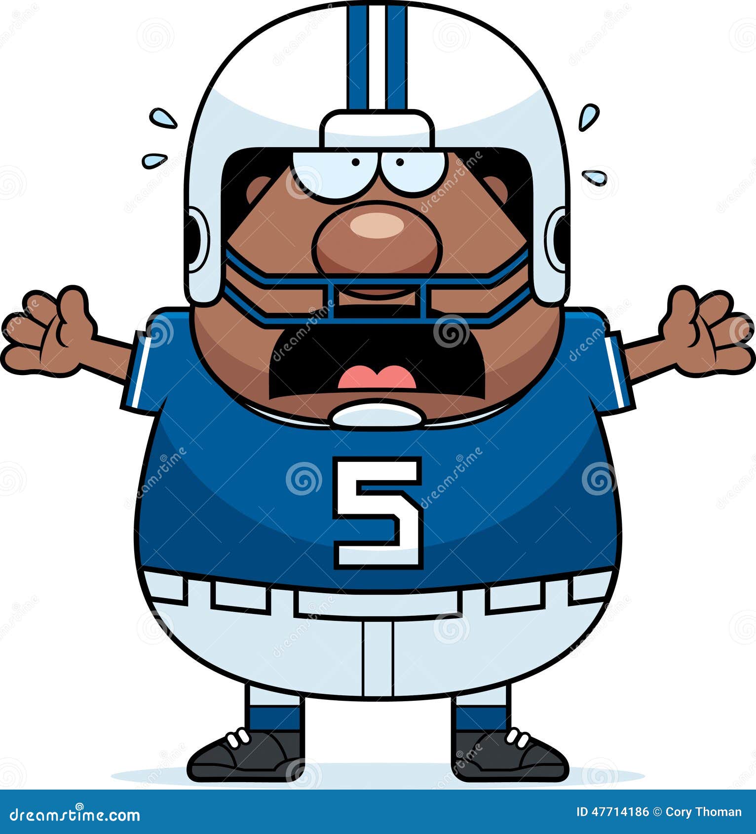 Scared Cartoon Football stock vector. Illustration of cartoon - 47714186