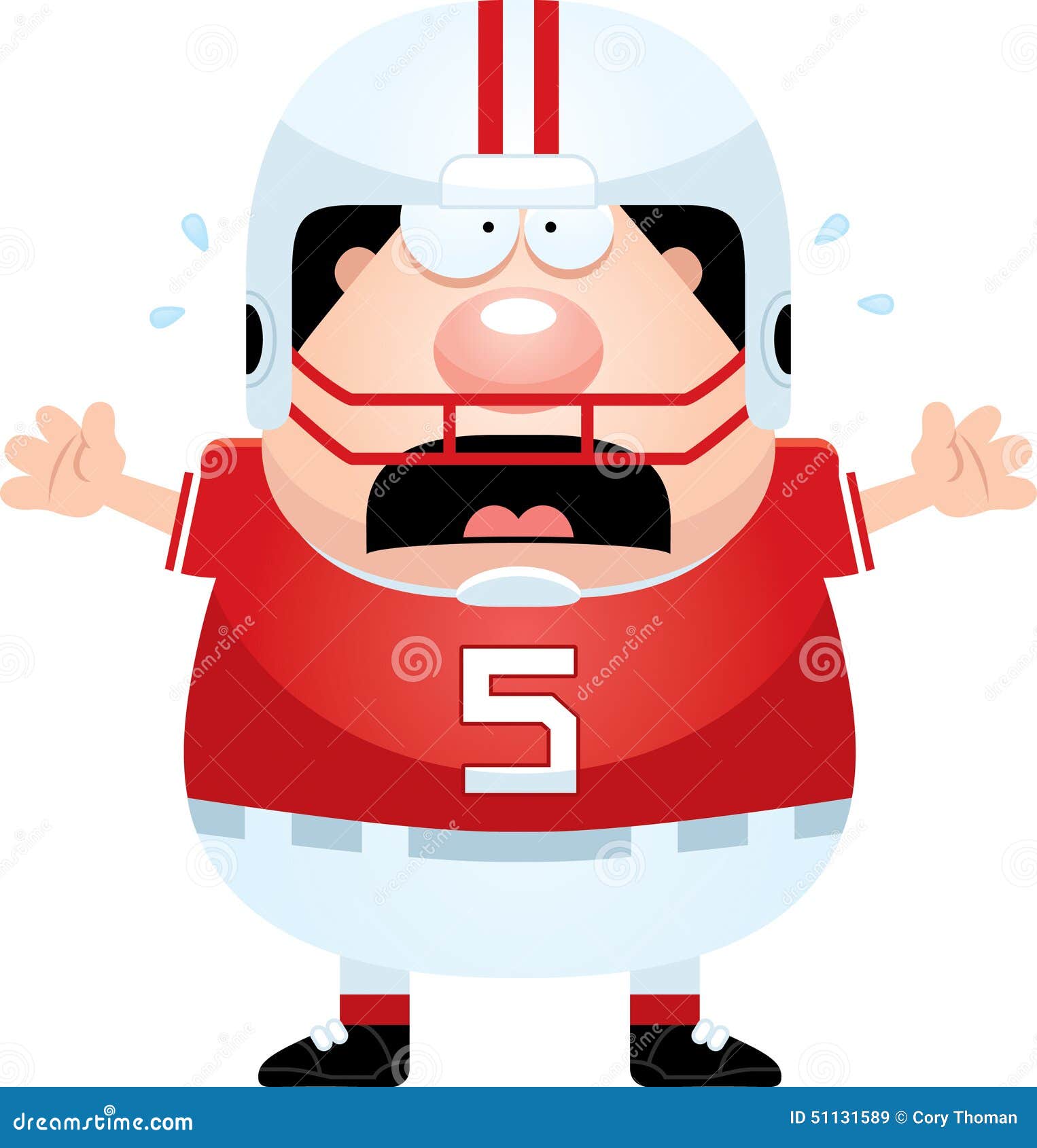 Scared Cartoon Football Player Stock Vector - Illustration of screaming ...