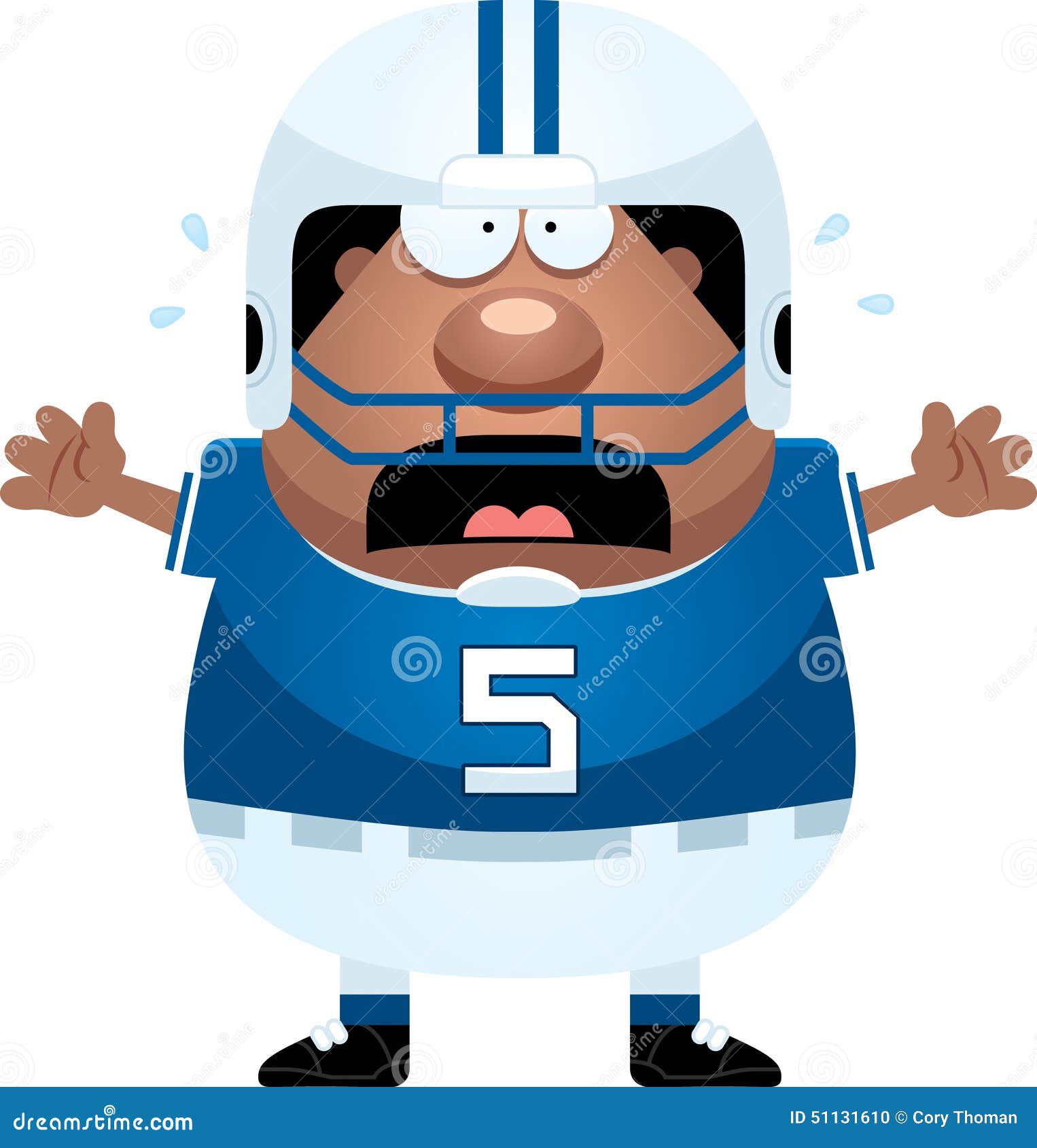 Scared Cartoon Football Player Stock Vector - Illustration of sports ...
