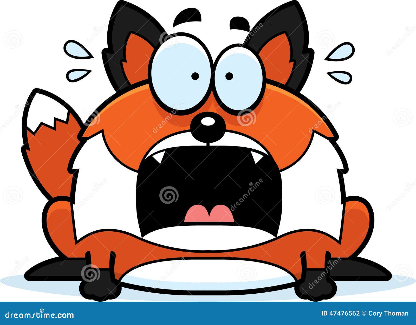 Scared Cartoon Fox stock vector. Illustration of fear - 47476562