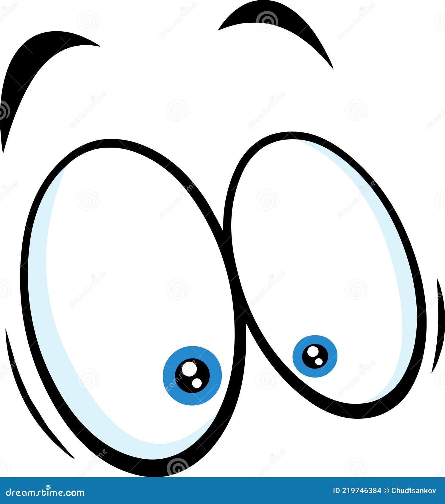 Scared Cartoon Funny Eyes stock vector. Illustration of balls - 219746384