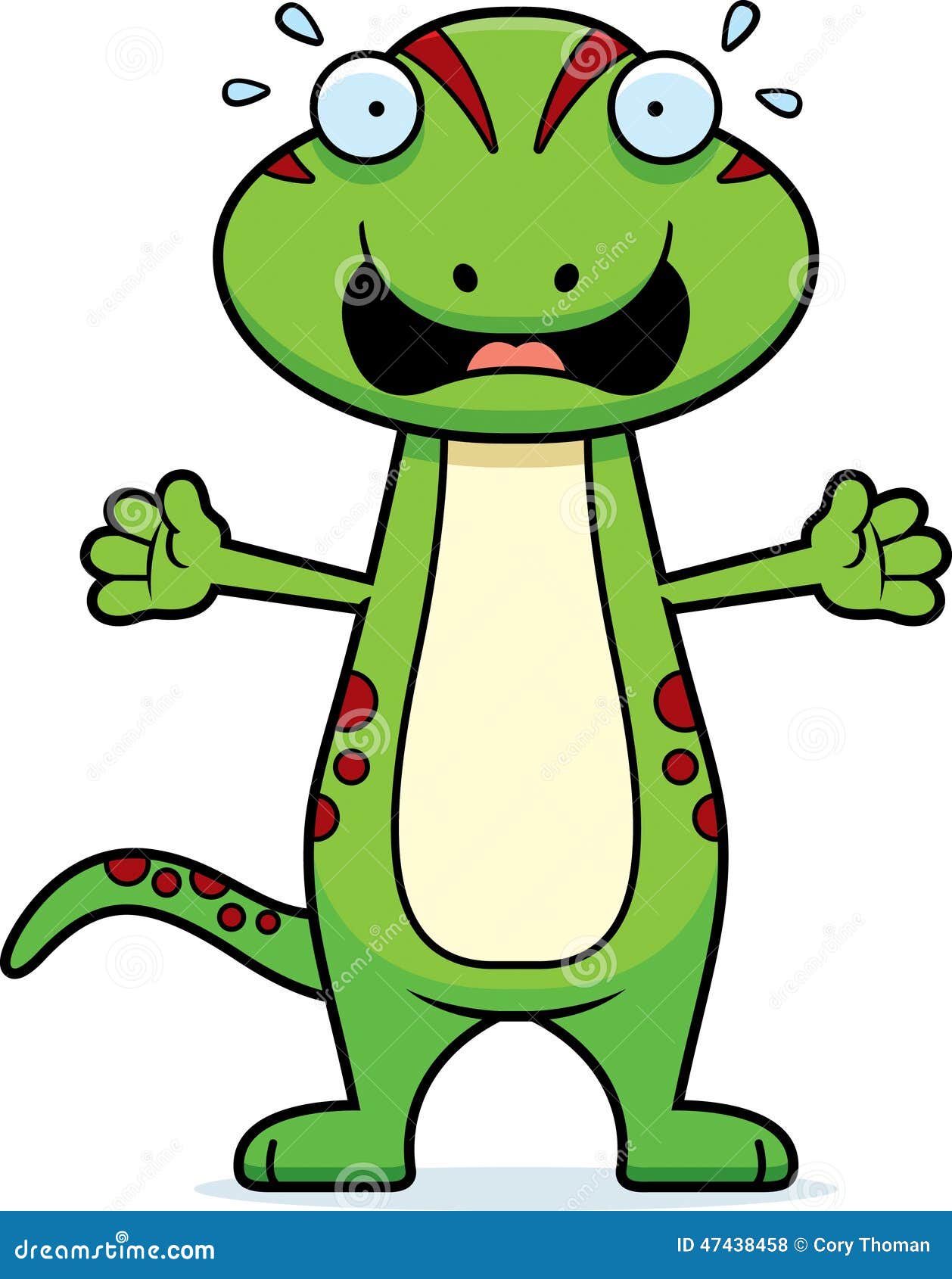 Scared Cartoon Gecko stock vector. Illustration of sweating - 47438458