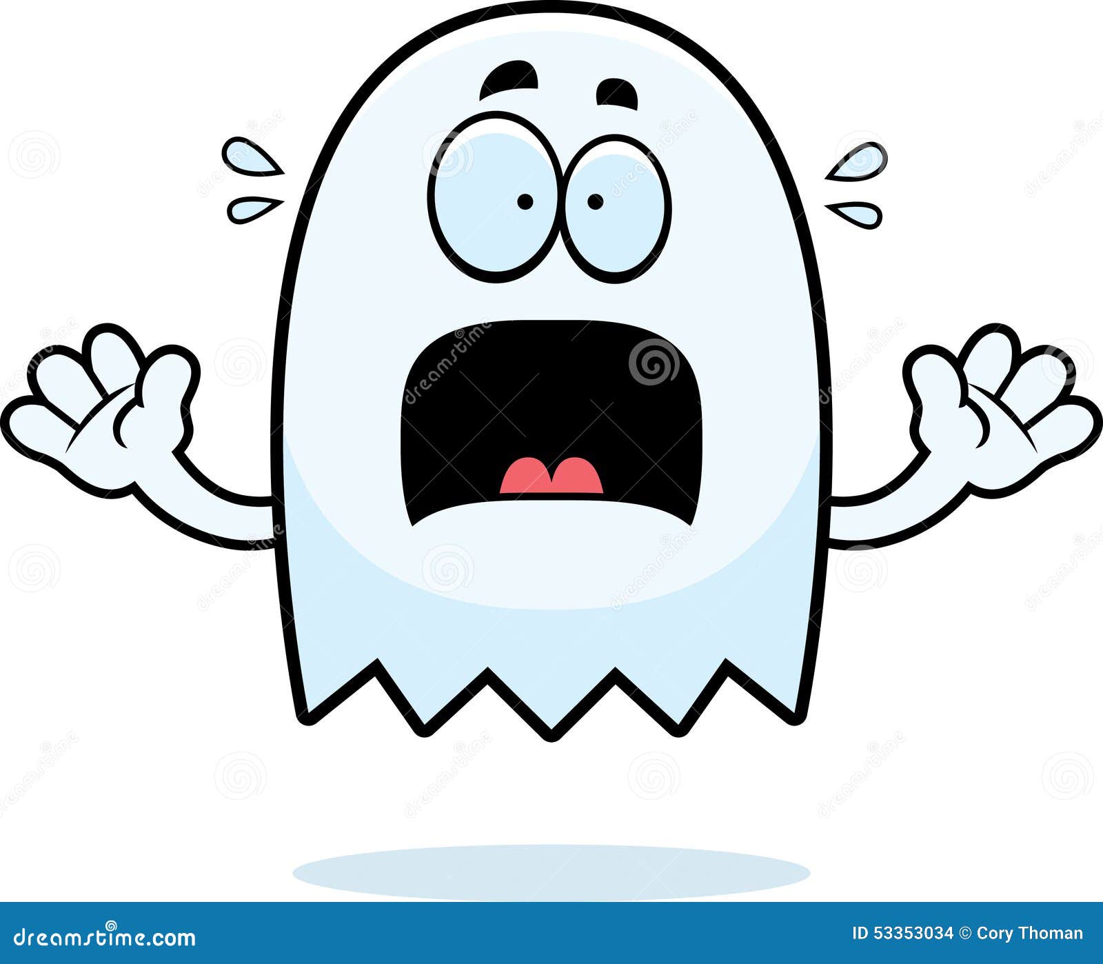 Scared Cartoon Ghost stock vector. Illustration of vector - 53353034