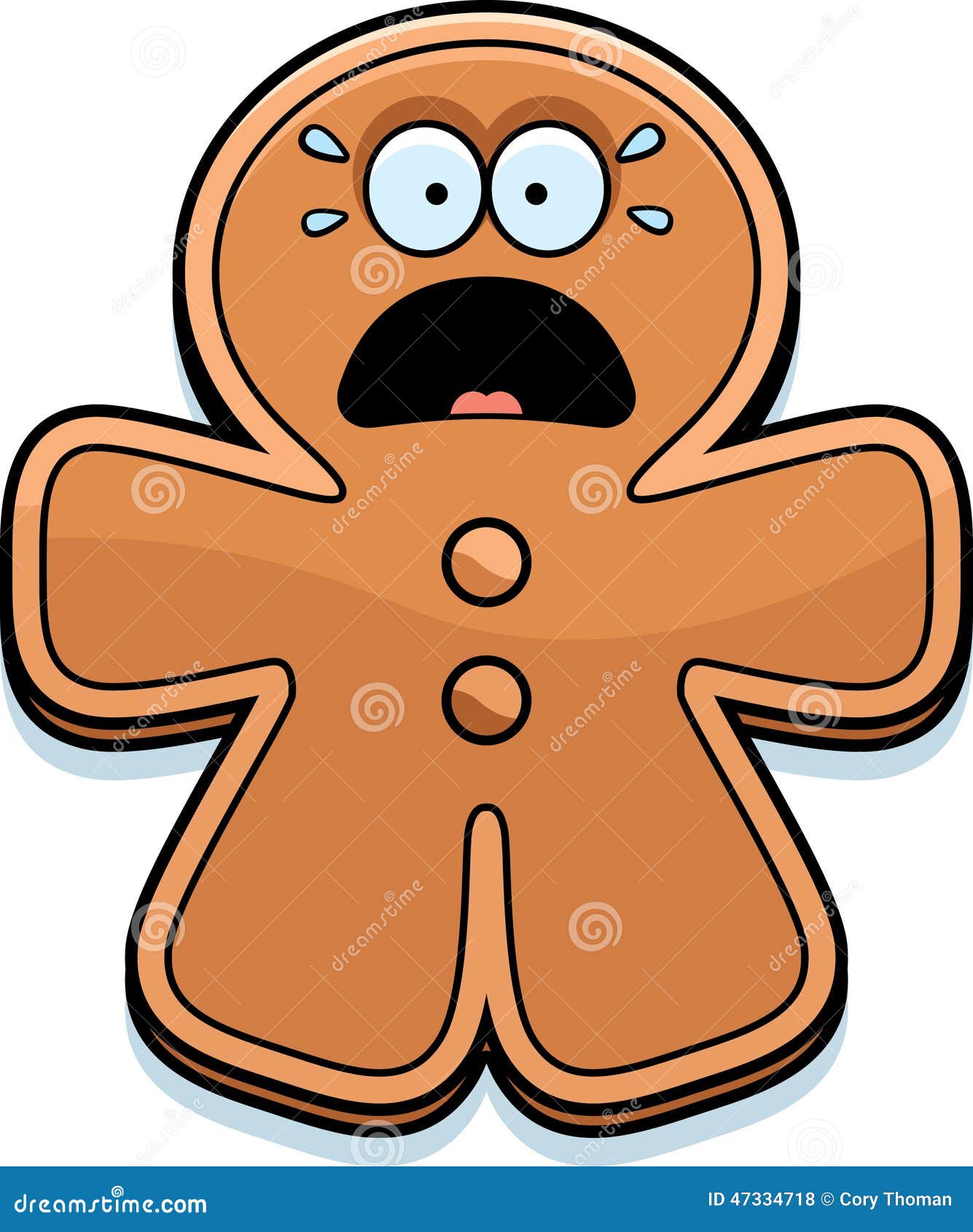 Scared Cartoon Gingerbread Man Stock Vector - Illustration of fear ...