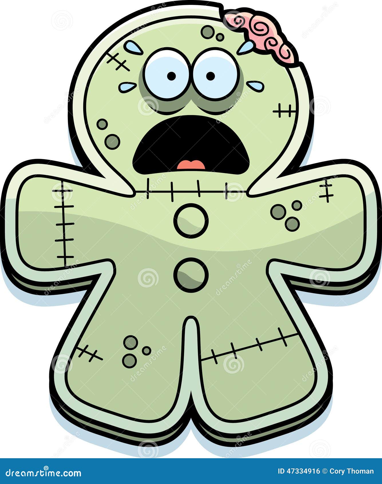 Scared Cartoon Gingerbread Zombie Stock Vector - Illustration of ...