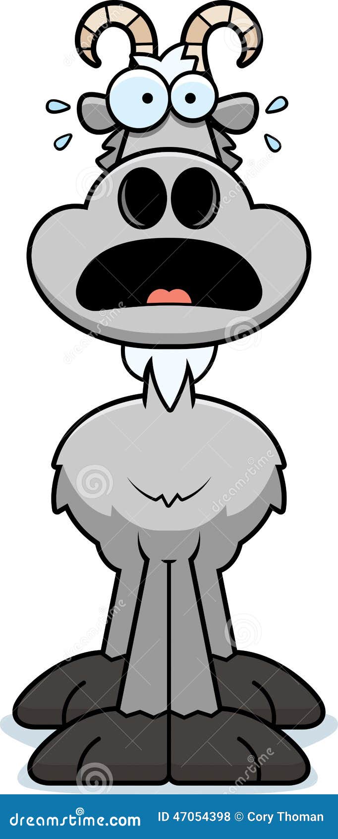 Scared Cartoon Goat stock vector. Illustration of panicking - 47054398