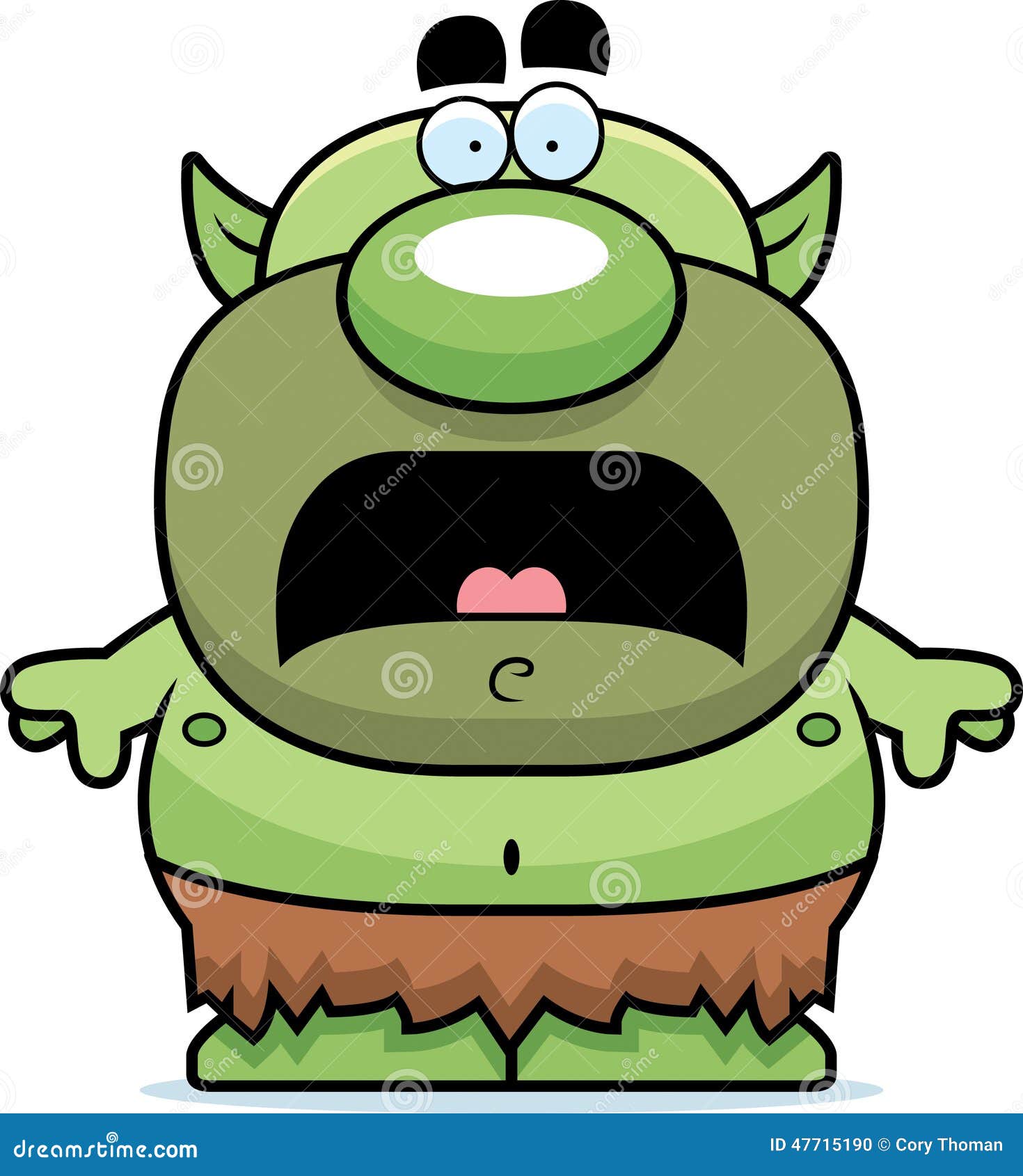 Scared Cartoon Goblin stock vector. Illustration of scared - 47715190